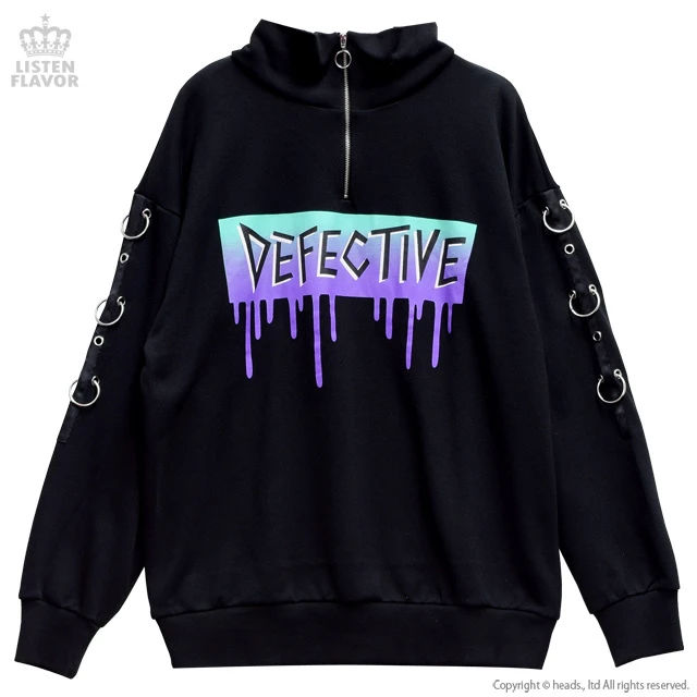 LISTEN FLAVOR Ring Detail Standing Neck Pullover - Tokyo Otaku Mode (TOM)